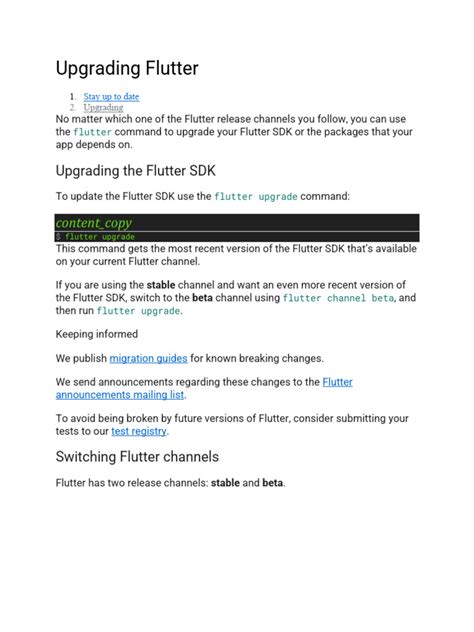 Upgrading Flutter Pdf
