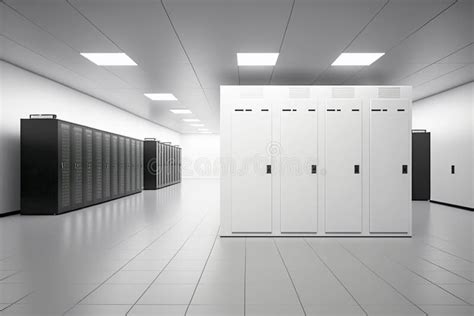 Data Center In A Server Room Created With Generative Ai Technology Stock Illustration