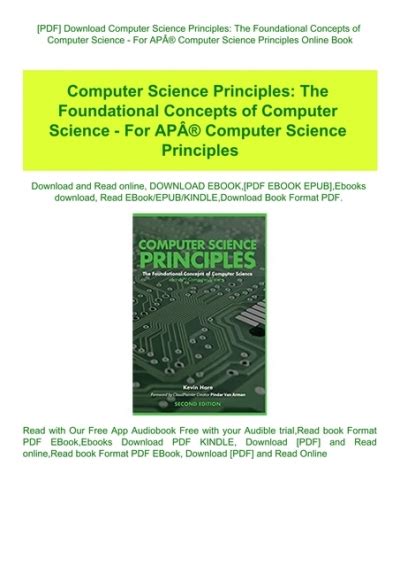 [pdf] Download Computer Science Principles The Foundational Concepts Of Computer Science For