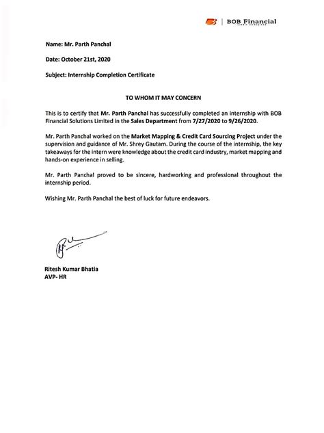 Parth Panchal On Linkedin Internship Learning Mba Achivement