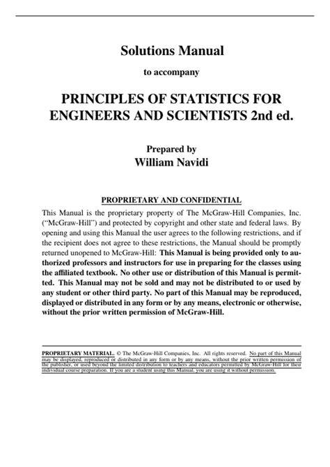 Solution Manual For Principles Of Statistics For Engineers And