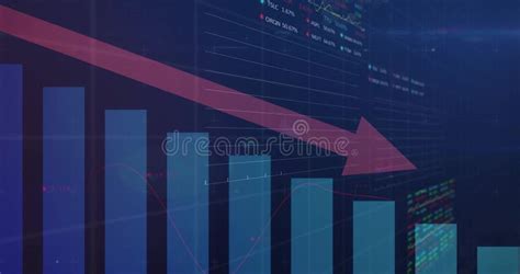 Displaying Vertical Blue Bar Chart Declining On Trading Screen Showing