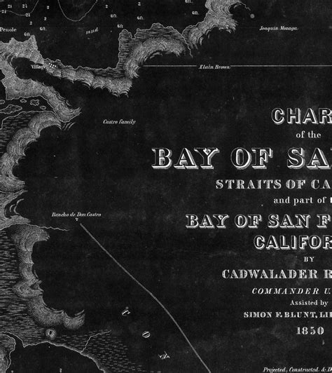1850 San Francisco Bay Map Reprint San Pablo Bay Nautical Chart