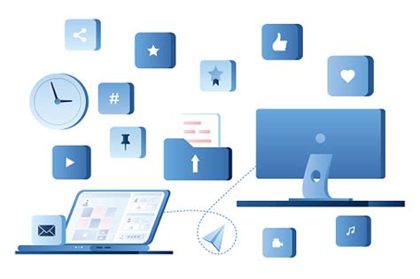 온라인 커뮤니케이션 이메일 마케팅 스마트 가젯 간의 소셜 네트워킹 및 메시징 Brand Name Online Messaging Platform에 대한 스톡 벡터 아트 및