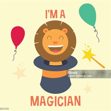 귀여운 미소 행복 한 사자 정글 킹 멋진 T셔츠 찻잔 가방 도시락 벽지 래퍼 포스터 및 배너 디자인을 아이 들을 위한 평면 벡터 일러스트 레이 션 구름에 대한 스톡 벡터