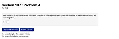 Solved Write A Formula For A Two Dimensional Vector Field