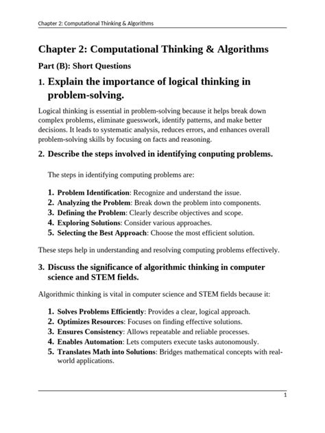cantaib computer class 9 keybook short chapter 2 b 01 pdf algorithms thought