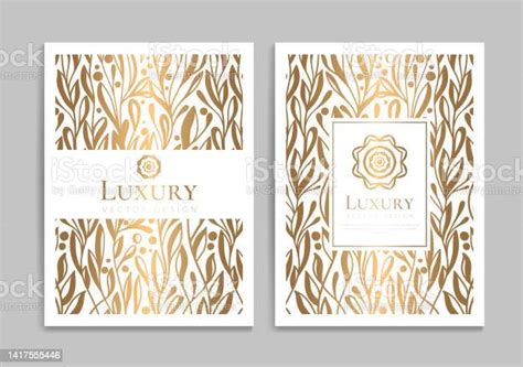 황금 장식 패턴화이트 초대 카드 디자인 럭셔리 빈티지 벡터 템플릿 배경 과 벽지에 사용할 수 있습니다 장식에 좋은 우아하고 고전적인 벡터 요소 메뉴판에 대한 스톡 벡터 아트