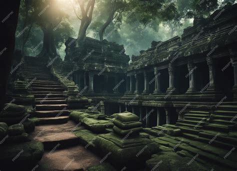 Premium Photo A Old Cambodia Horror Temple