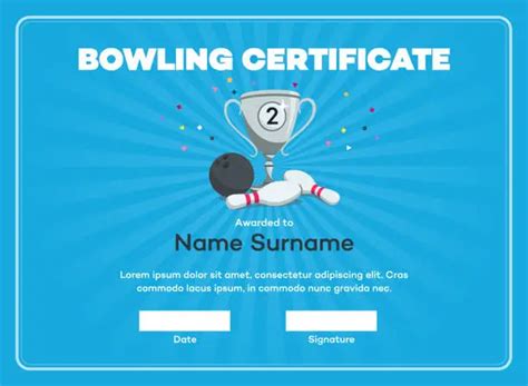 Free Bowling Certificate Template Clipart Images Freeimages