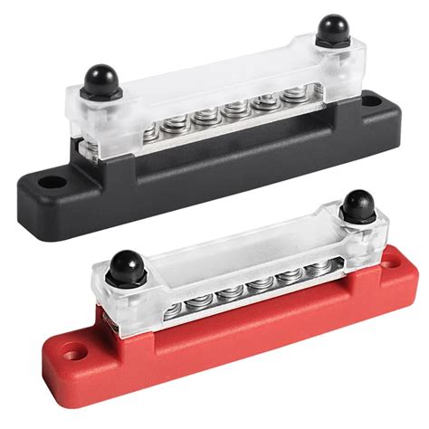 6 Terminal Row Bus Bar 150a Busbar Block With Cover Ground H4h4 31 92 Picclick Ca