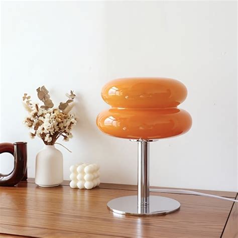 Bauhaus Double Glass Table Lamp Sculptural Layered Bedside Light For