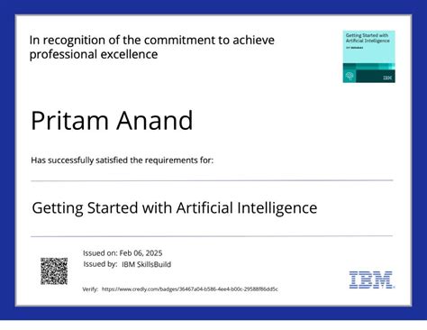 Artificialintelligence Learningjourney Ibm Skillsbuild… Pritam Anand