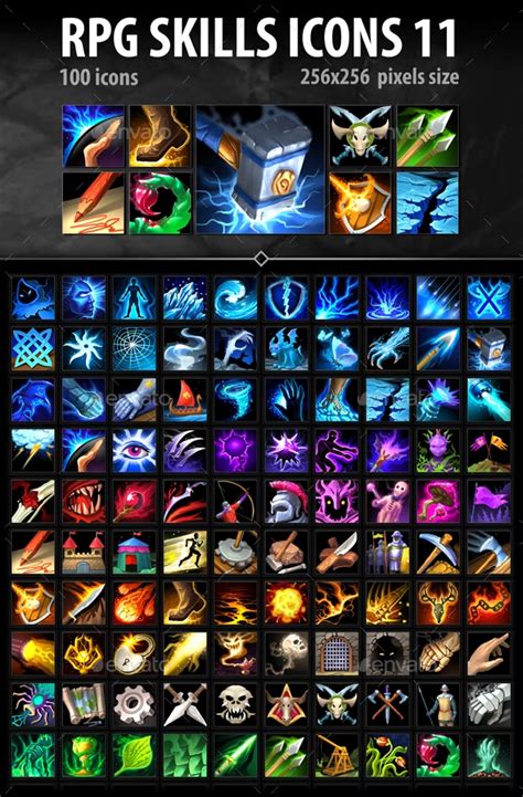 RPG Skills Icons By A Ravlik GraphicRiver Game Icon Design Game