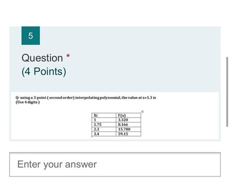 solved תס question 4 points q using a 3 point second