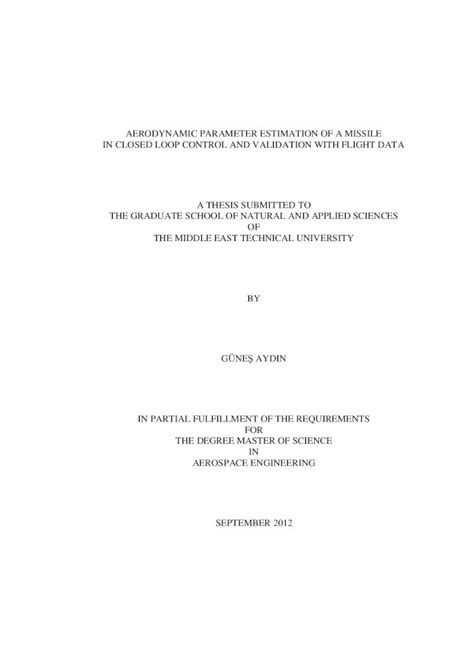 PDF AERODYNAMIC PARAMETER ESTIMATION OF PDF FileAERODYNAMIC PARAMETER ESTIMATION OF A