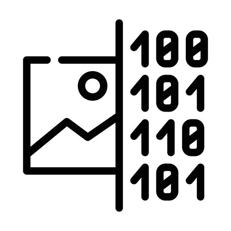 Image Binary Code Line Icon Vector Illustration 8143737 Vector Art At