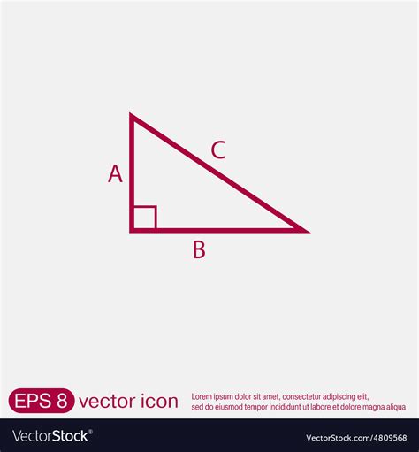 Triangle Math Symbol Icon Geometry Learning Math Vector Image
