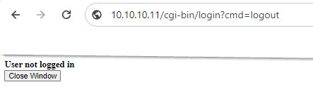 Aruba Wireless Controller Stuck On Page Logout Cannot Click Close Windows Button