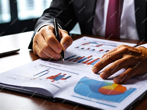 Premium Psd Businessman Analyzing Enterprise Resource Planning Erp Business Data Graph