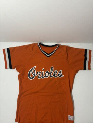 Vintage Baltimore Orioles Jersey Mens Large Orange Mlb Baseball Sand Knit Ebay