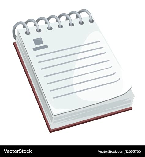 Notepad With Blank Space Isolated Royalty Free Vector Image