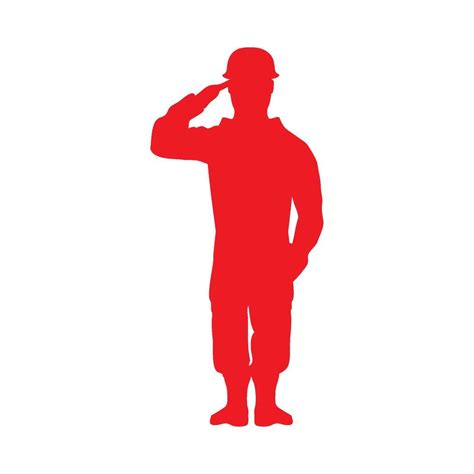 A Silhouette Of A Man In A Red Hat Saluting 49615900 Vector Art At Vecteezy