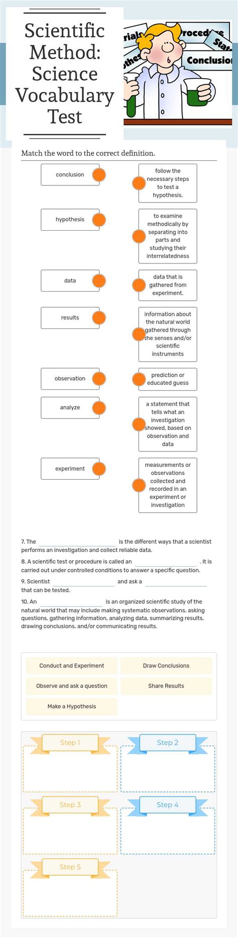Scientific Method Science Vocabulary Test By Daniella Ramos