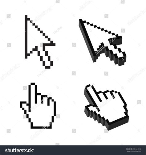 Two Three Dimensional Shape Cursor Set Stock Vector Royalty Free