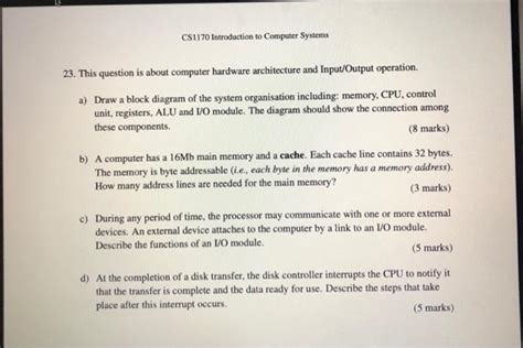 Solved Cs1170 Introduction To Computer Systems 23 This