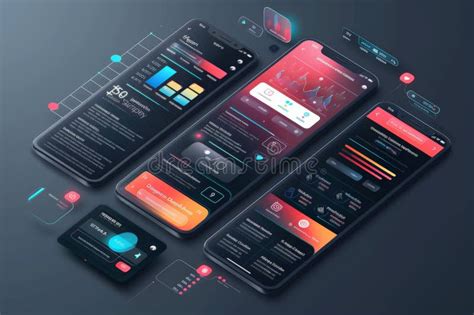 Smartphone Mobile App Interface Mockup With Ui Active Blocks And Connections Ack Of Ui Ux Gui