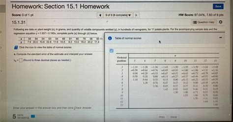 Solved Homework Section 15 1 Homework Save Hw Score