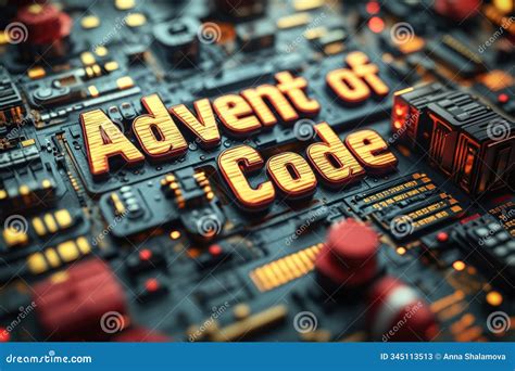 Advent Of Code Text On Futuristic Circuit Board Design Stock Illustration Illustration Of