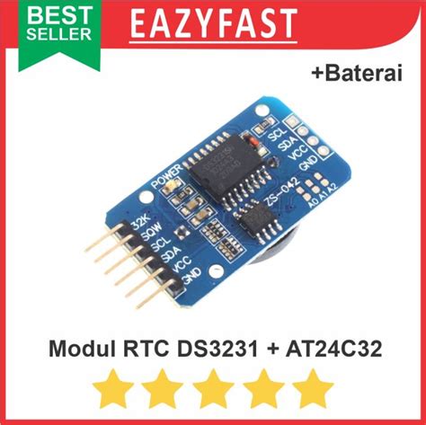 DS3231 I2C RTC Module Baterai Modul Jam Arduino Raspberry Pi Akurat
