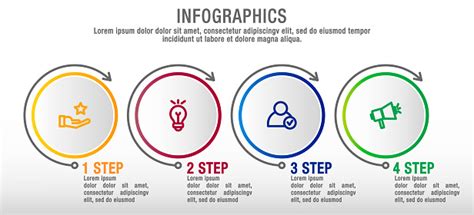 현대 벡터 일러스트입니다 4 개의 요소 섹터 아이콘이 있는 인포 그래픽 서클 템플릿입니다 비즈니스 프리젠테이션 웹 디자인 인터페이스 워크플로우 레이아웃 4 단계로 구성 된