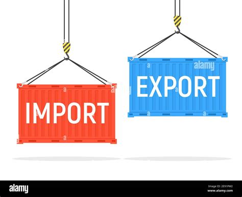 Vector Container Cargo Port Export Import Shipping Isolated Background