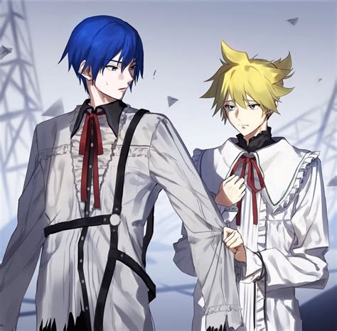 Kagamine Len Kaito Ji Kaito And Ji Len Vocaloid And More Drawn By Tetorutti
