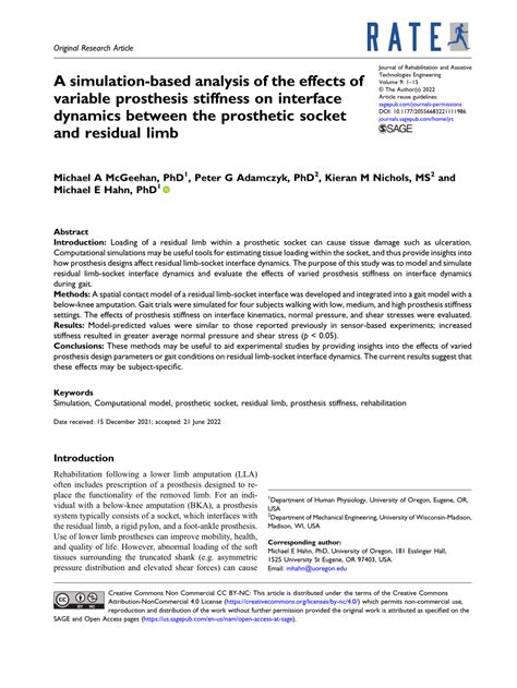 Pdf A Simulation Based Analysis Of The Effects Of Variable Prosthesis Stiffness On Interface