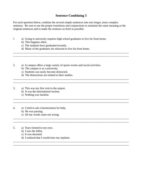 Sentence Combining 3 Pdf
