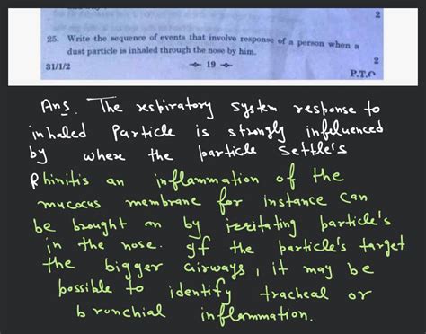 25 Write The Sequence Of Events That Involve Response Of A Person When A