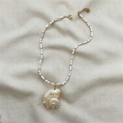 Moana Shell And Pearl Necklace Etsy