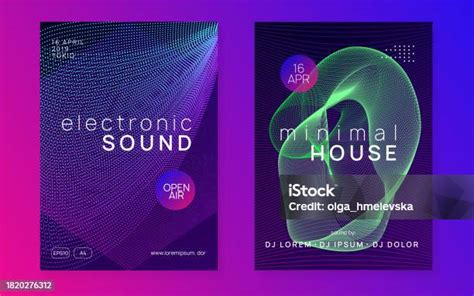 네온 전자 축제 전단지 전기 댄스 음악 트랜스 사운드 클럽 이벤트 포스터 테크노 Dj 파티 Dj에 대한 스톡 벡터 아트 및 기타 이미지 Istock