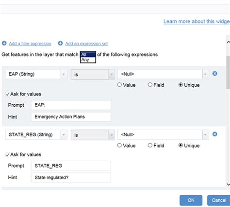Solved Query Widget Optional Columns How To Esri Community