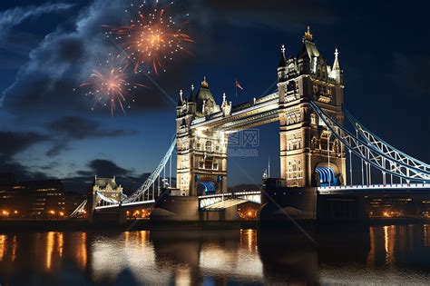 伦敦夜晚的吊桥上高清图片下载 正版图片600598385 摄图网
