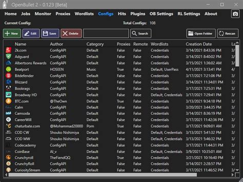 108 openbullet 2 configs 09 2021
