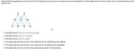 Solved Does The Following Graph Have An Euler Circuit If Chegg Com