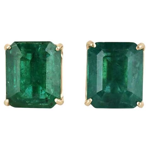 18k Gold 1 22tcw High Quality Dark Green Natural Round Emerald Bezel