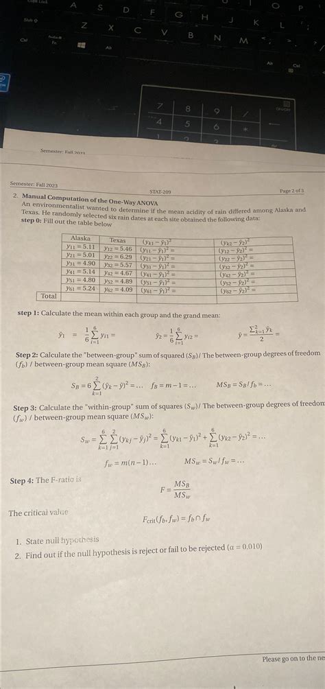 Semester Fall 20232 ﻿manual Computation Of The