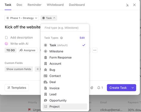 Custom Task Types Clickup Help