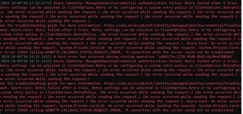 core azure identity managedidentitycredential authentication failed stack overflow